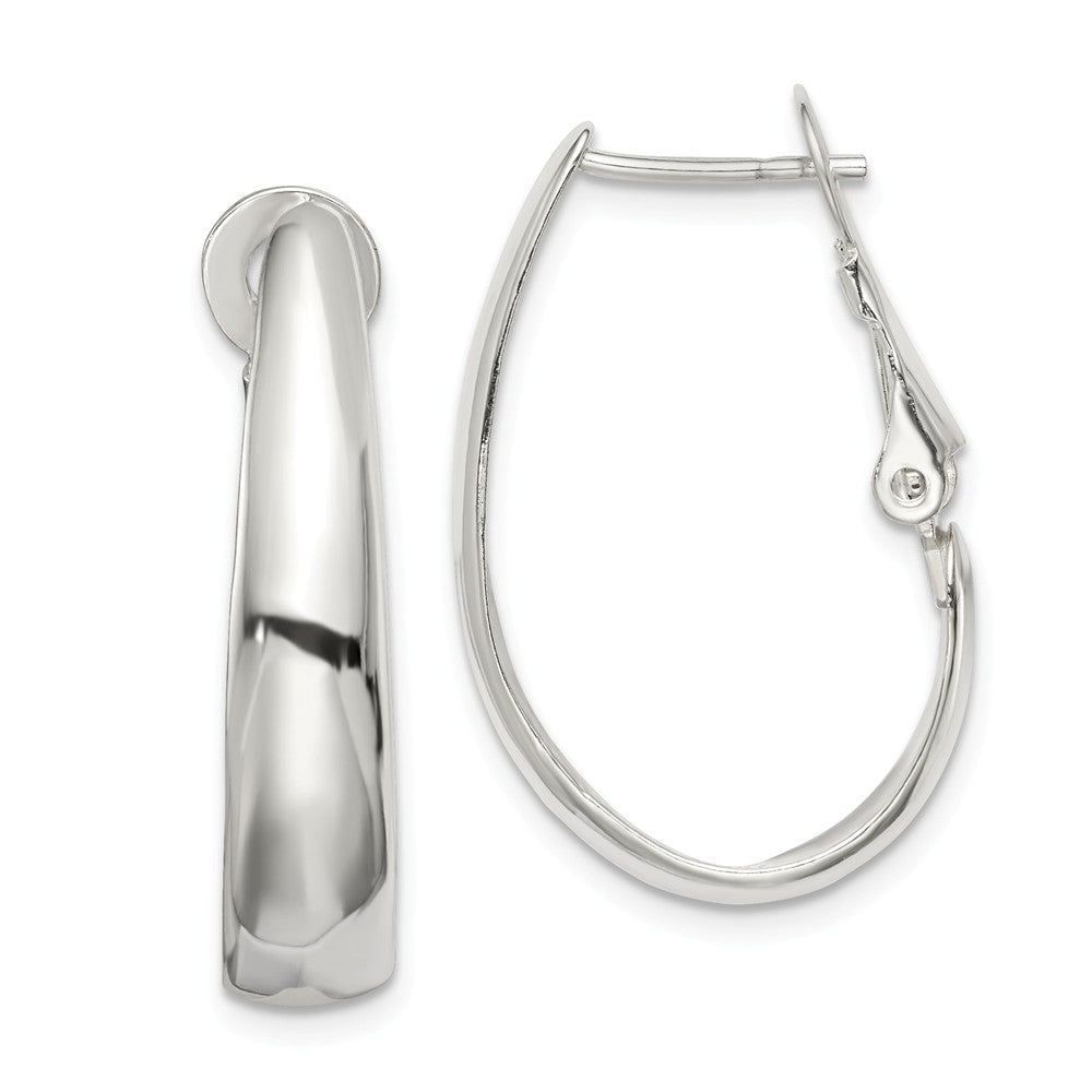 Quality Gold Sterling Silver Polished Omega Back Hoop Earrings ...